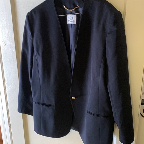 Viyella | Jackets & Coats | Viyella Womens Collarless One Button Blazer ...